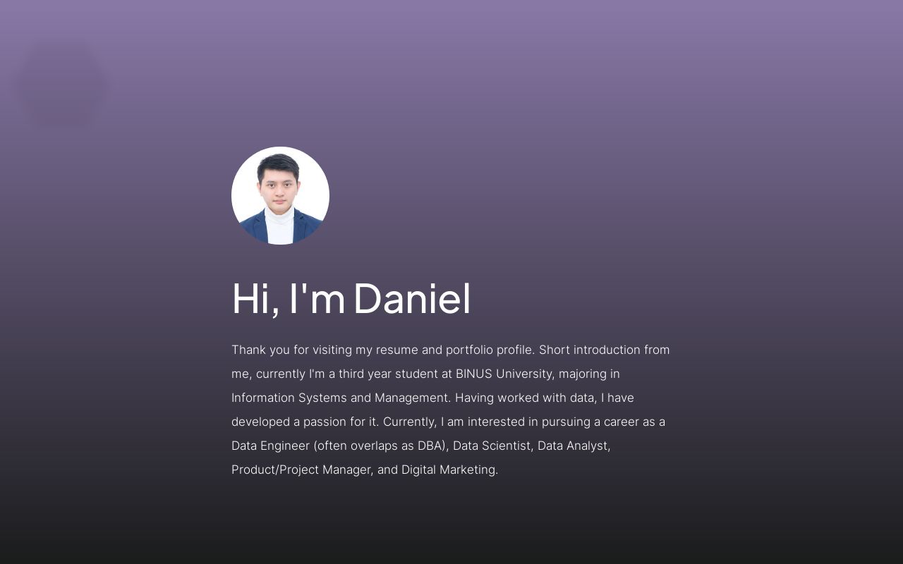 Daniel Xavier Oei - Resume & Portfolio
